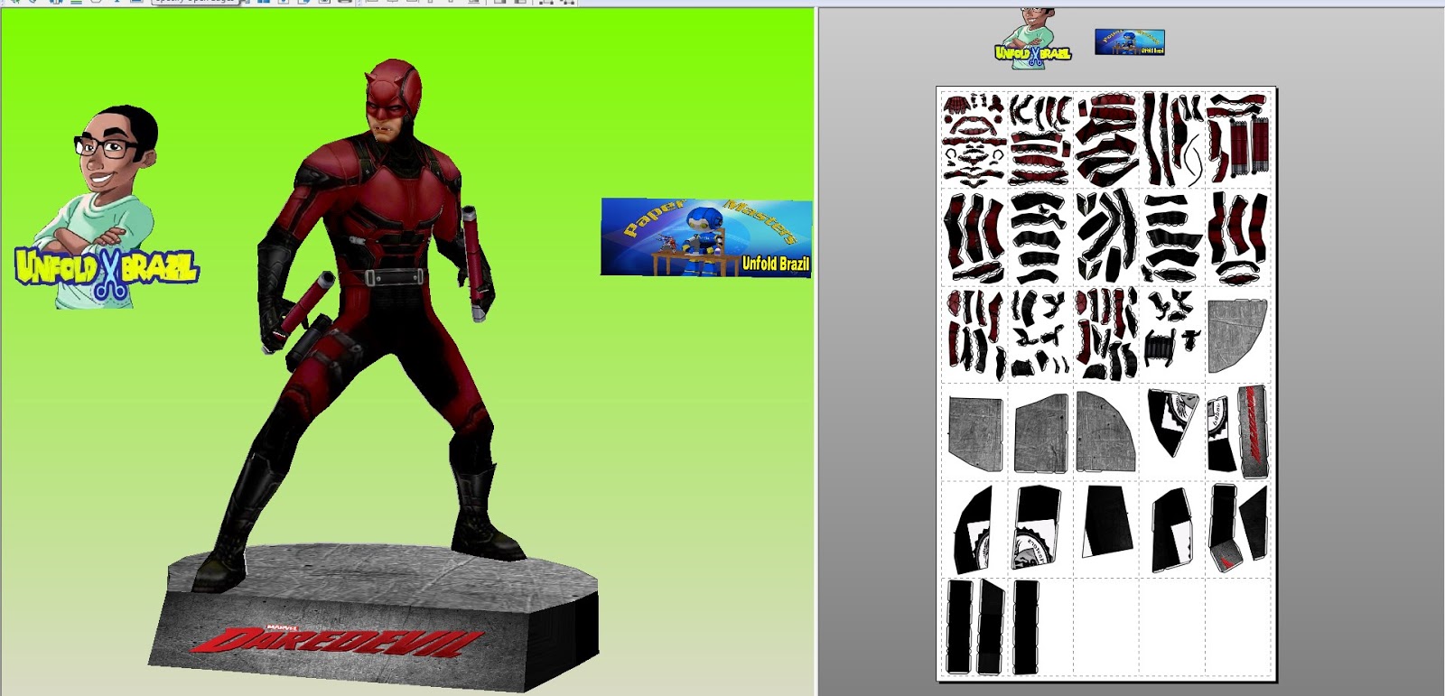 Papercraft Daredevil v2 - Unfold Brazil