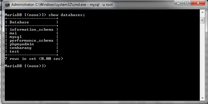 Cara Menampilkan Database pada CMD - Blog Berbagi Ilmu