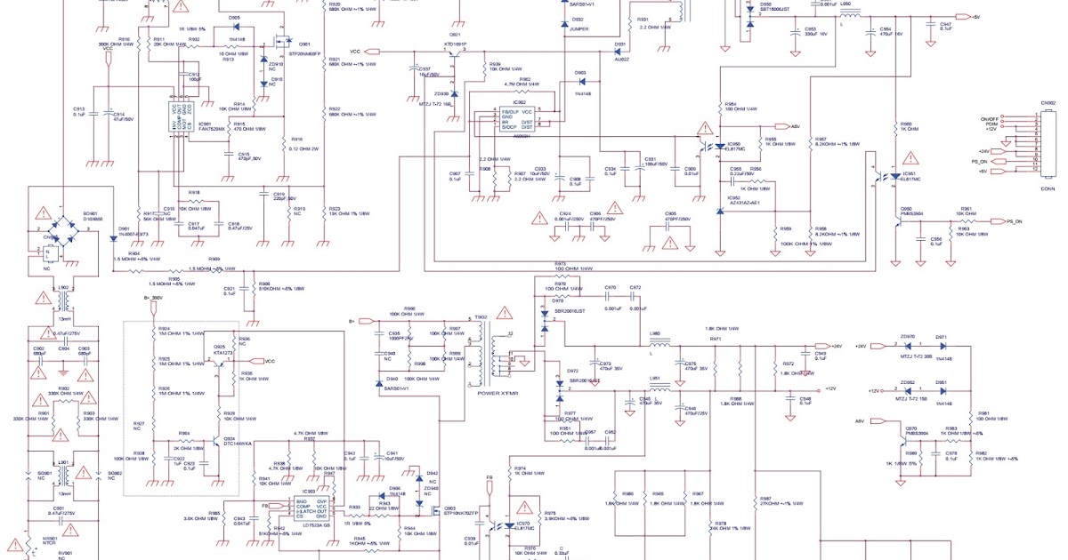 Schematic Diagrams: AOC L32DS99X, AOC L42DS99X – LCD TVs – power supply ...