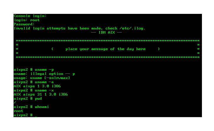 Running AIX x86 on Laptop | IBM AIX PS/2 1.3 for Intel i386 in Virtual ...