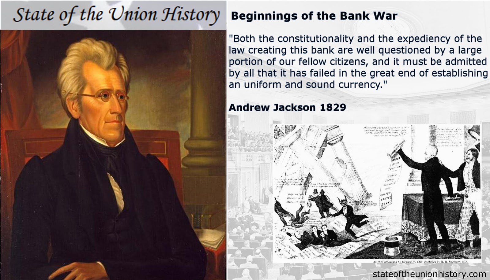 State of the Union History: 1829 Andrew Jackson - Beginnings of the ...
