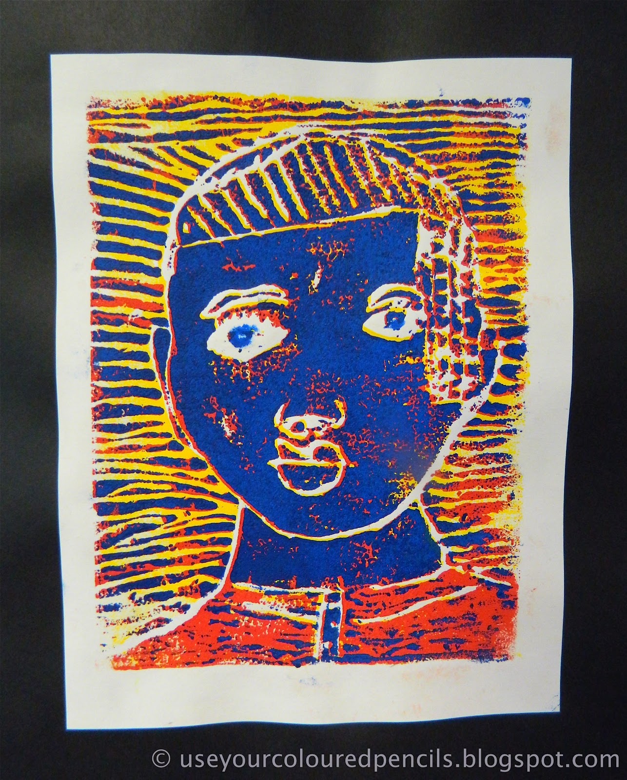 Use Your Coloured Pencils: Self Portrait Foam Reduction Prints