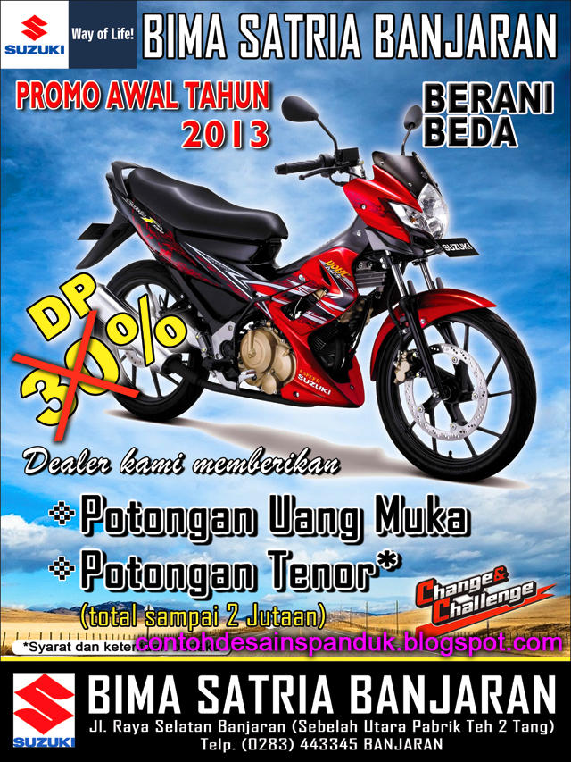 Banner Showroom Motor Bima Satria Banjaran | Contoh Desain Spanduk