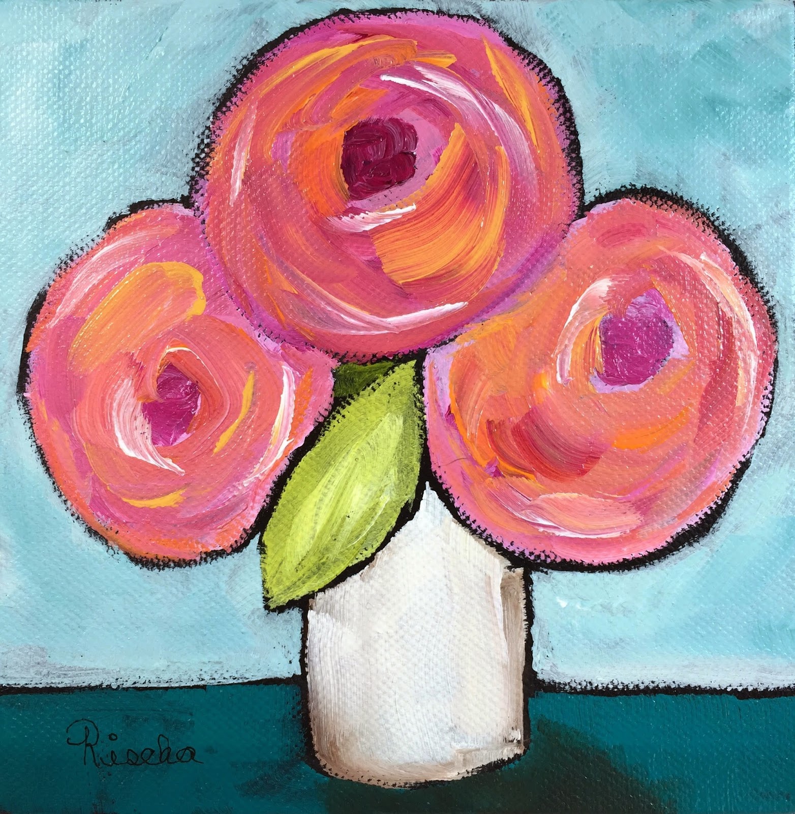 Artist-Ri Studio: Day 24 - Abstract Roses