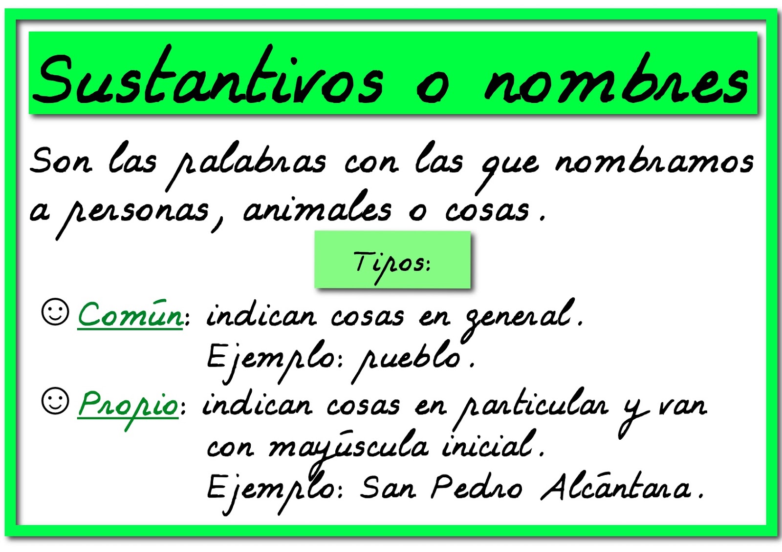 Un paseo por nuestra clase: LOS SUSTANTIVOS