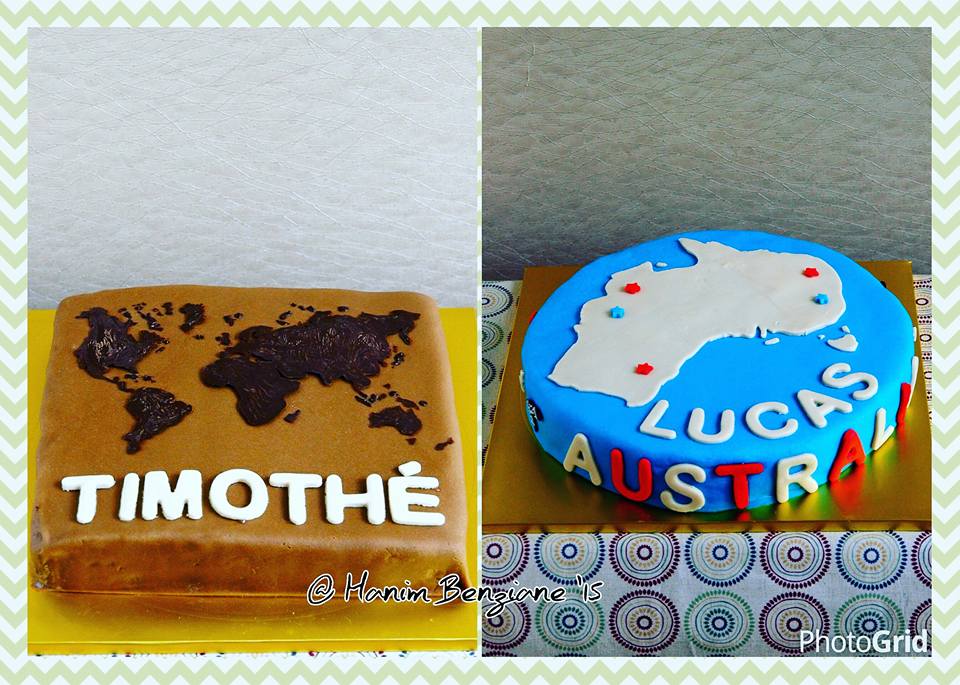 Geography theme birthday cakes