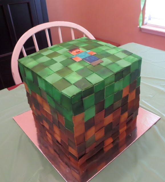 My Cake Corner: Minecraft Grass Block Cake - April 2014