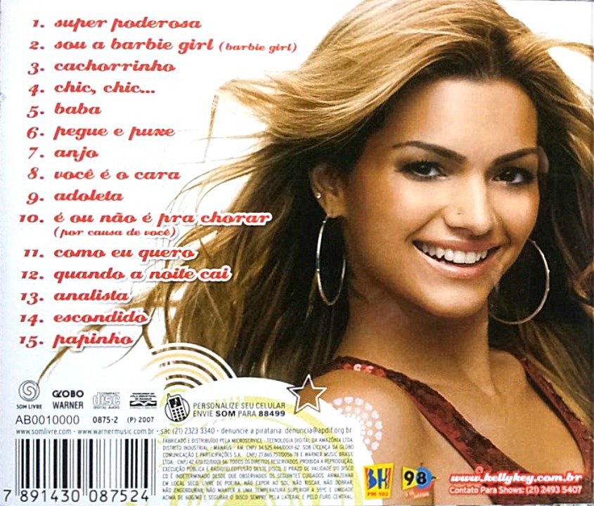 Encarte - Kelly Key - 100% - Encartes Pop