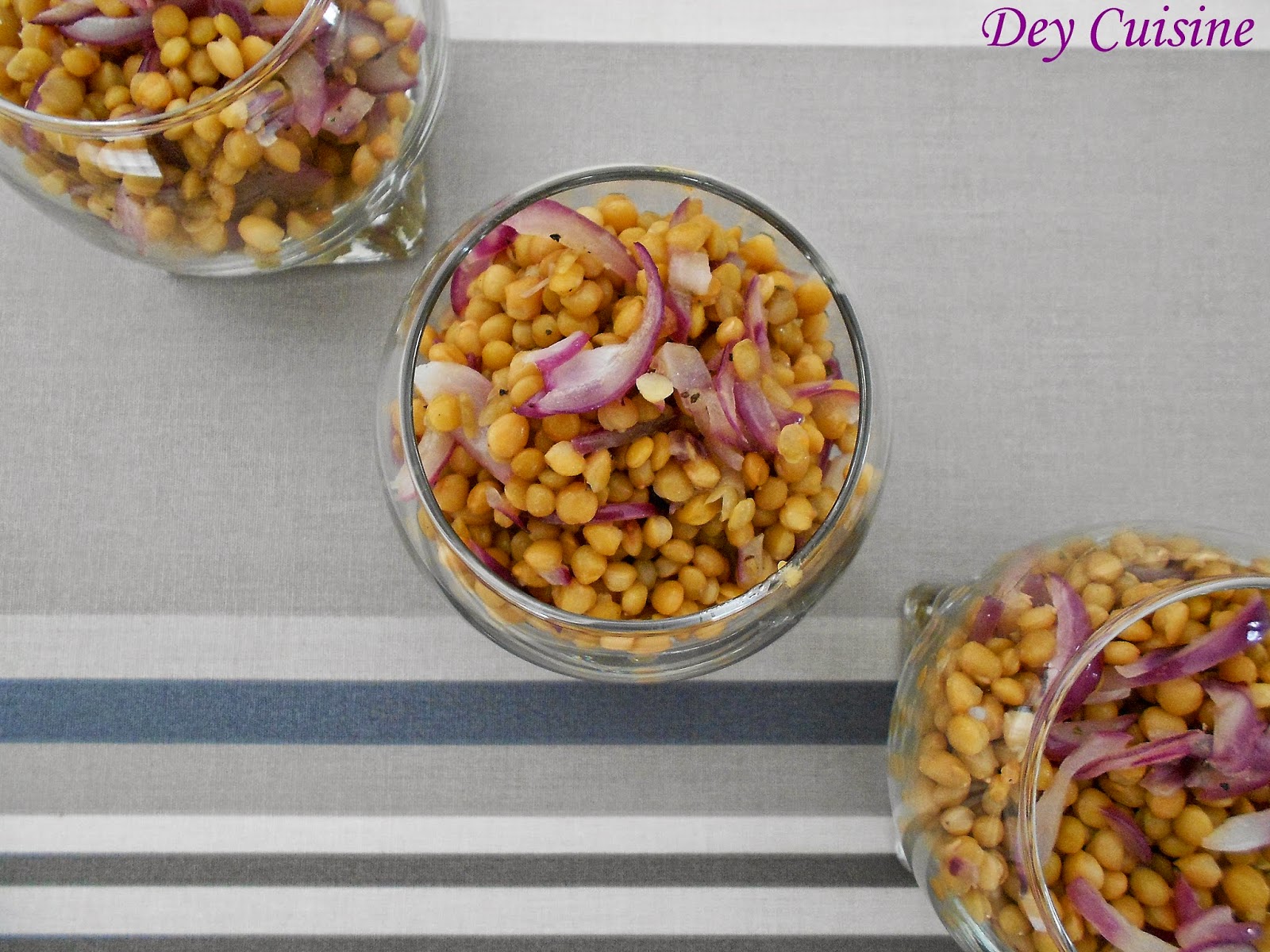 Dey cuisine: Salade de lentilles aux oignons rouges