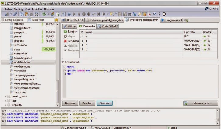 Dunia Digital: Tutorial Membuat Prosedur dan Fungsi pada HeidiSQL
