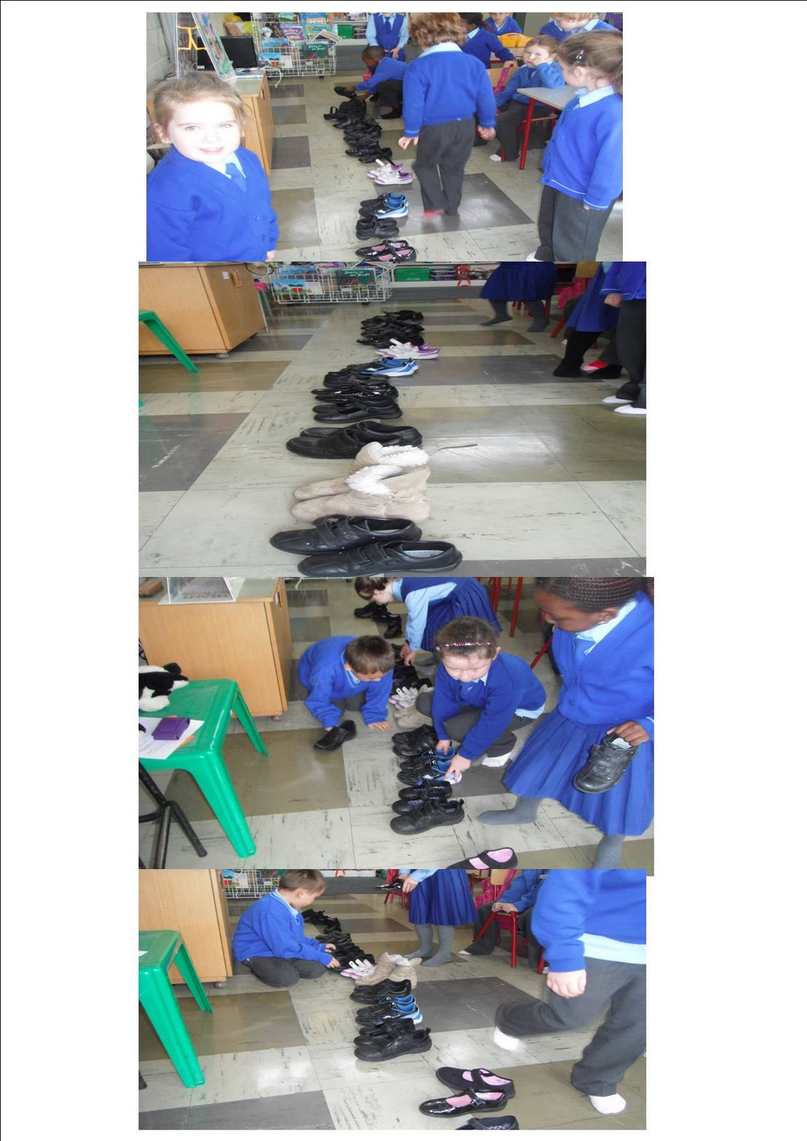 Maths Page: Shoe sorting in Senior infants