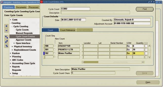 Oracle Applications: Oracle ABC Analysis and Cycle Count