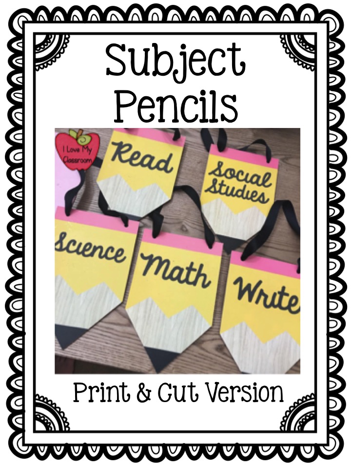 I Love My Classroom: Subject Pencils {Freebie}