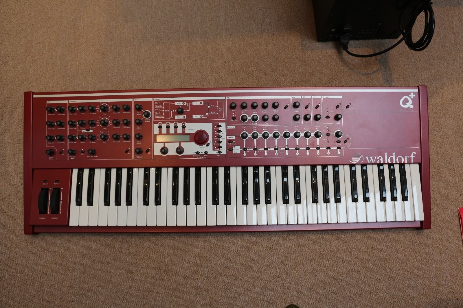 MATRIXSYNTH: Red Waldorf Q+ Keyboard Synthesizer with Q-card and flight ...