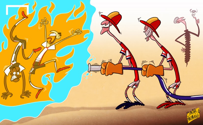 Omar Momani cartoons: Arsenal extinguish the SAS
