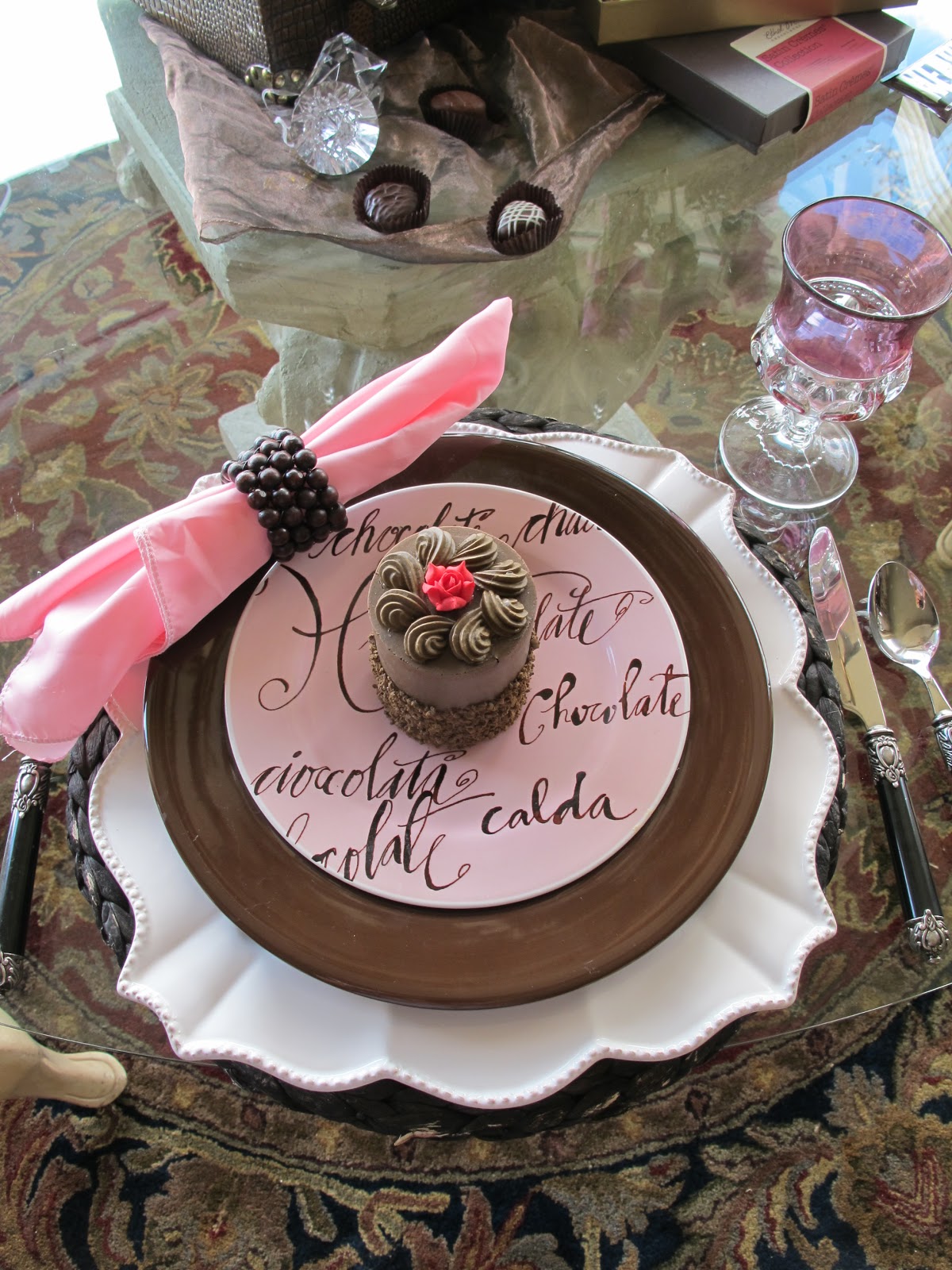 Chocolate Chocolate Tablescape - Food for Thought - Purple Chocolat Home