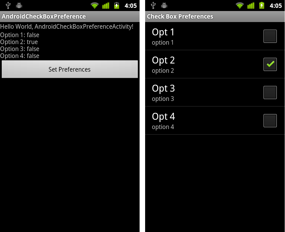Android Coding Example Of Using Checkboxpreference
