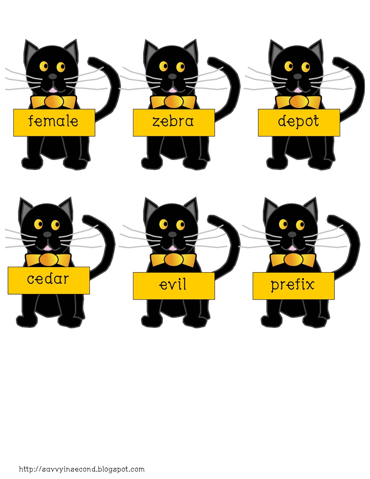 Savvy in Second: Halloween Literacy Center Giveaway