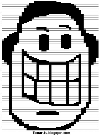 "Big Grin Face" Text Art | Cool ASCII Text Art 4 U