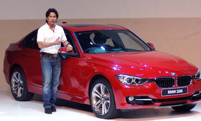 actress: Sachin Tendulkar launches BMW 3 Series Car in India photos ...