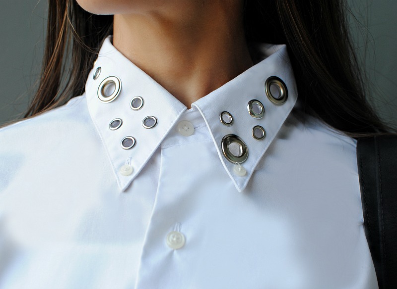 Eyelet Shirt Collar