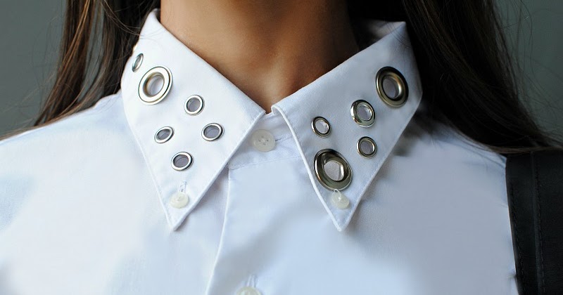 Trash To Couture: DIY Eyelet Embellished Collar