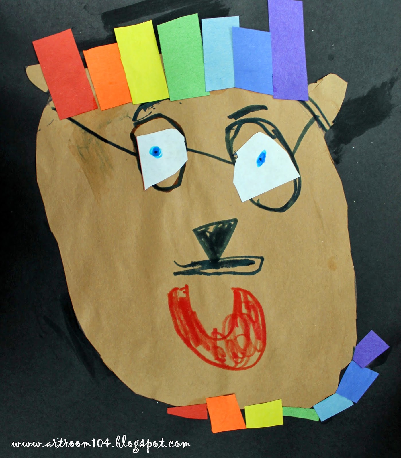 Art Room 104: Roy G. Biv Collage Portraits