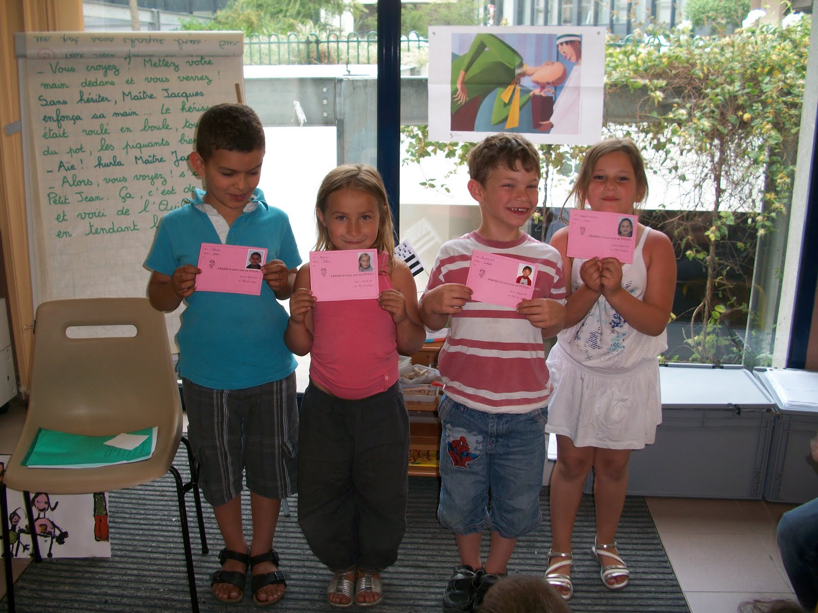 La classe de Maîtresse Claude: les nouveaux permis-stylos