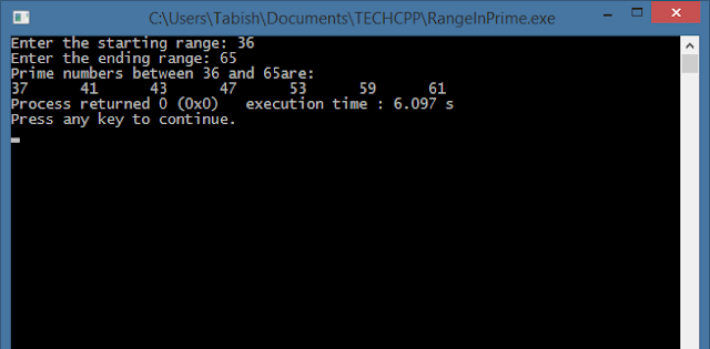 C Program To Find Prime Numbers Between A Range Devcppgcc Techcpp