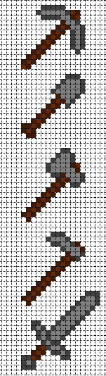 Minecraft Pixel Art Templates: Stone Tools