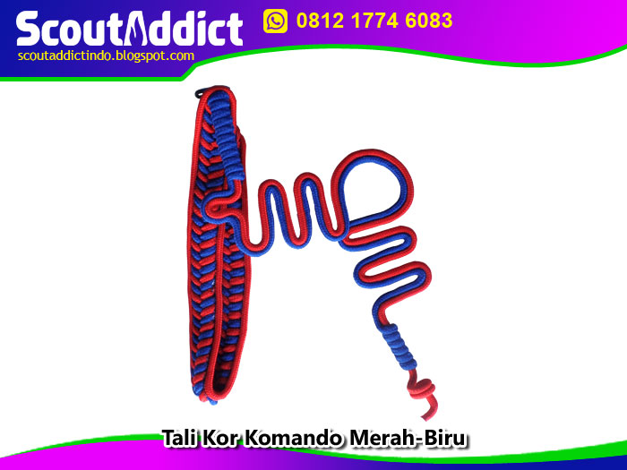 Tali Kor Komando Warna Merah-Biru ~ Kedai Pramuka ScoutAddict Kediri
