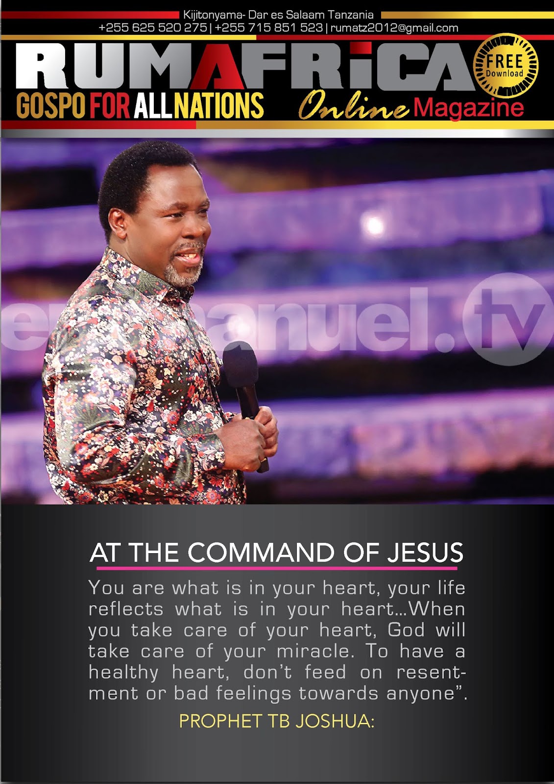 RUMAFRICA Magazine: PROPHET TB JOSHUA: AT THE COMMAND OF JESUS