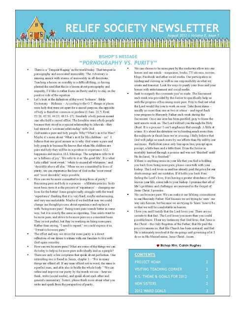 Lake Elsinore Relief Society: Newsletter and Calendar