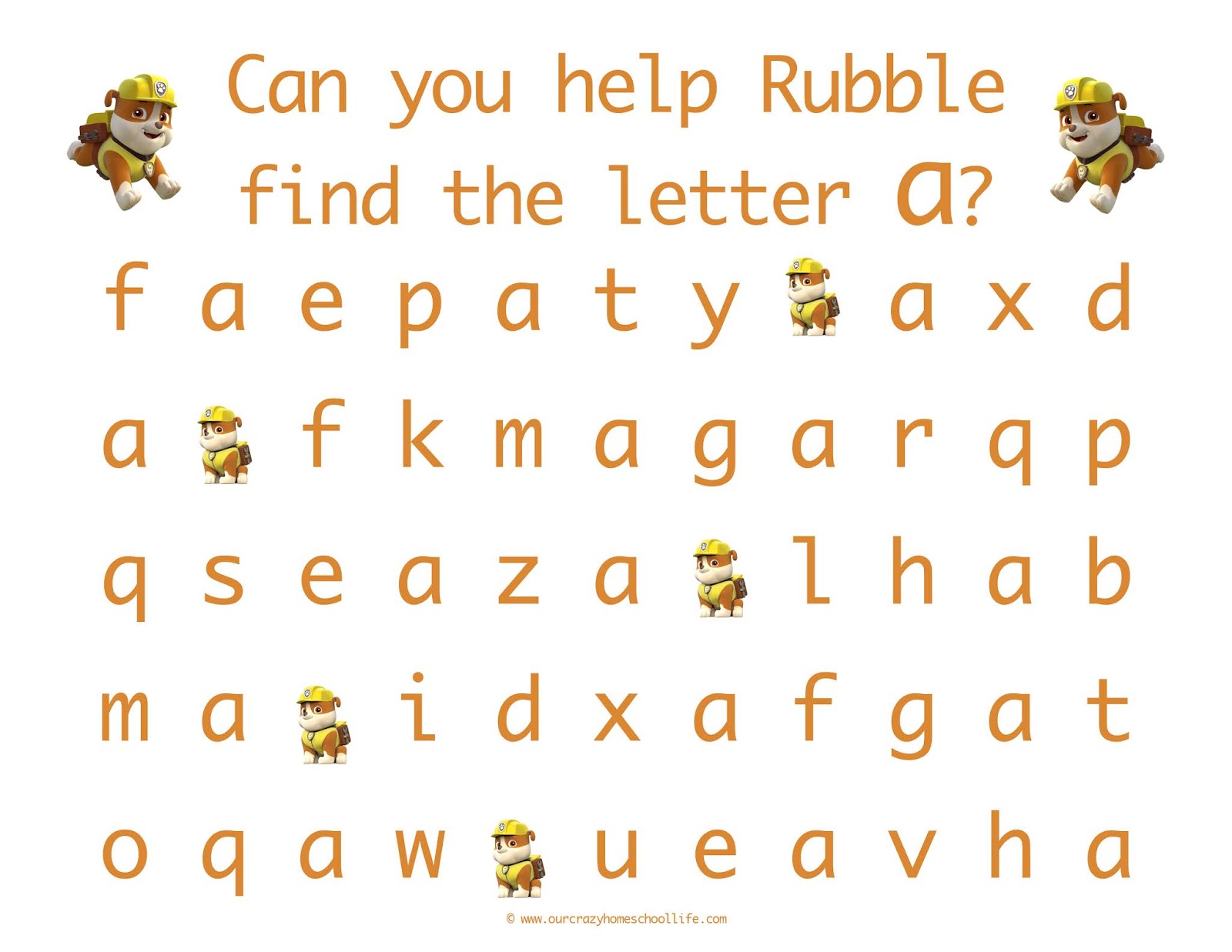 The Letter A - FREE Paw Patrol Handwriting Printables... - Our Crazy ...