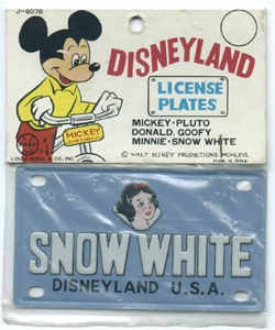 Filmic Light - Snow White Archive: "Disneyland USA" Miniature License Plate