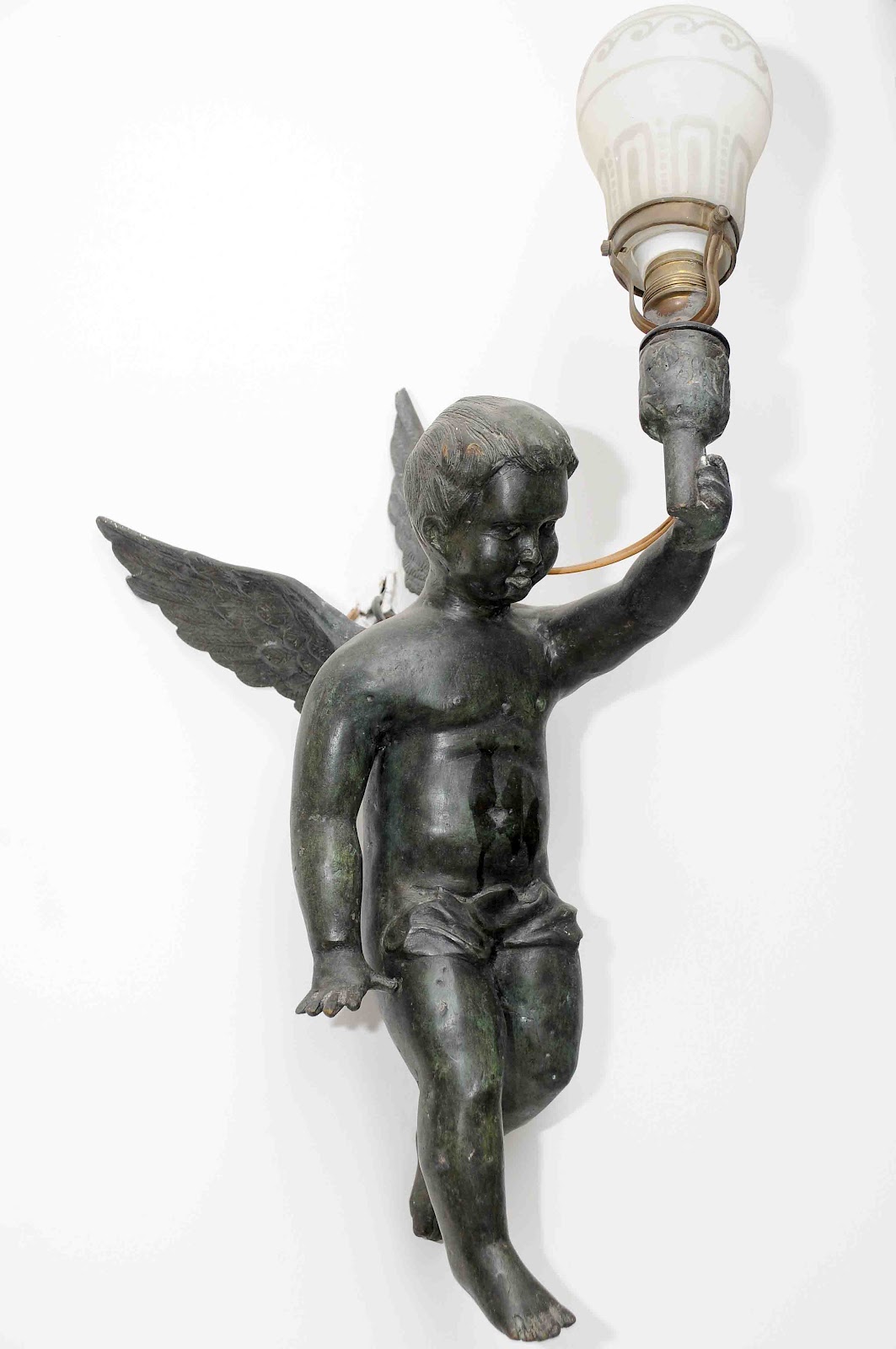 Old Vintage Gallery: Antique Pair of Cupid Lamps