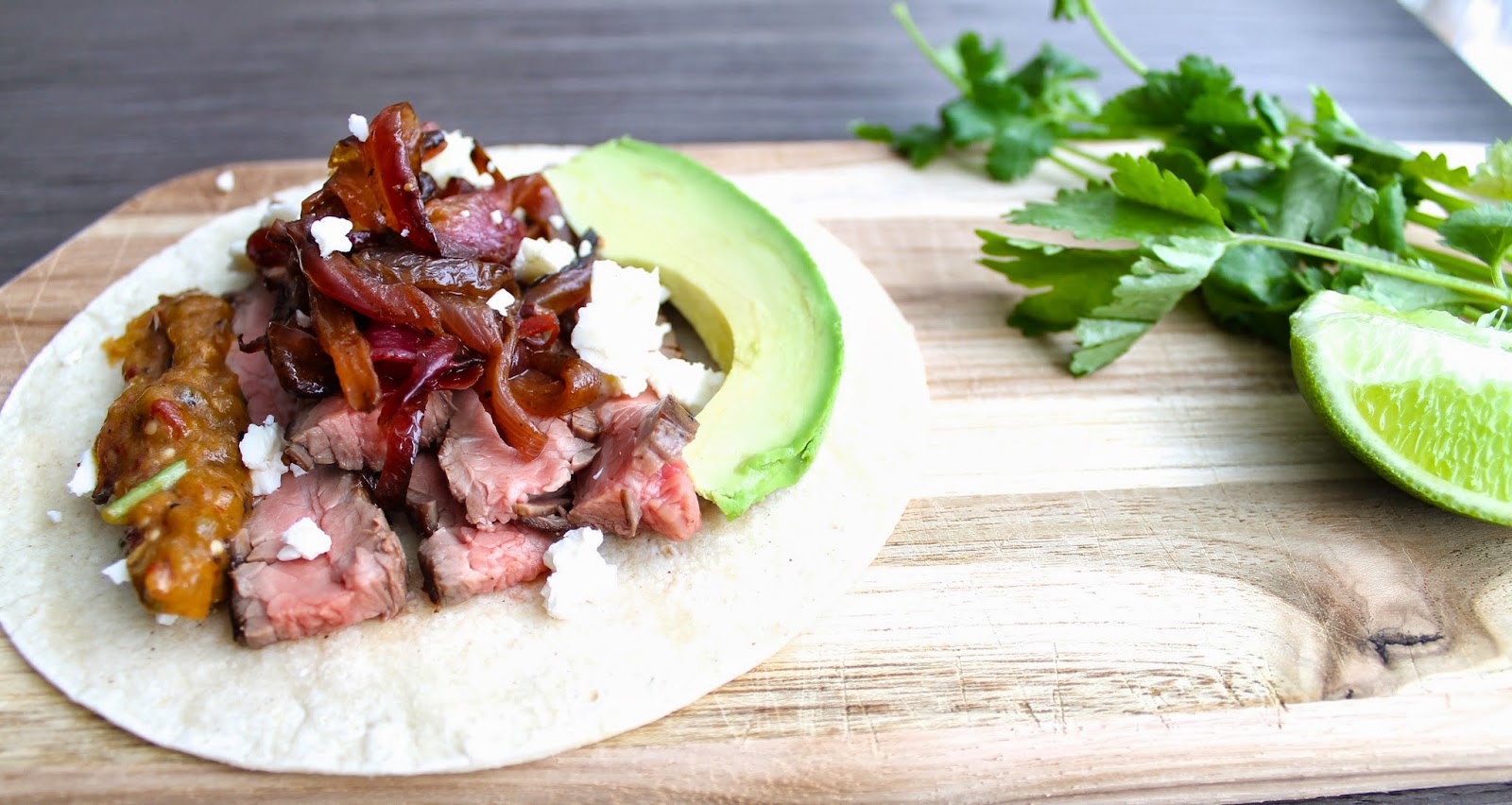 Saffron & Sun: Tacos de Carne Asada with Caramelized Onions