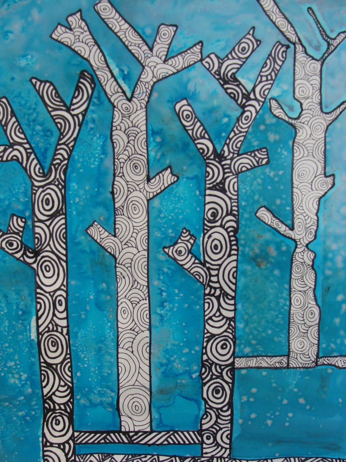 Once upon an Art Room: Winter Sticky Tape Trees