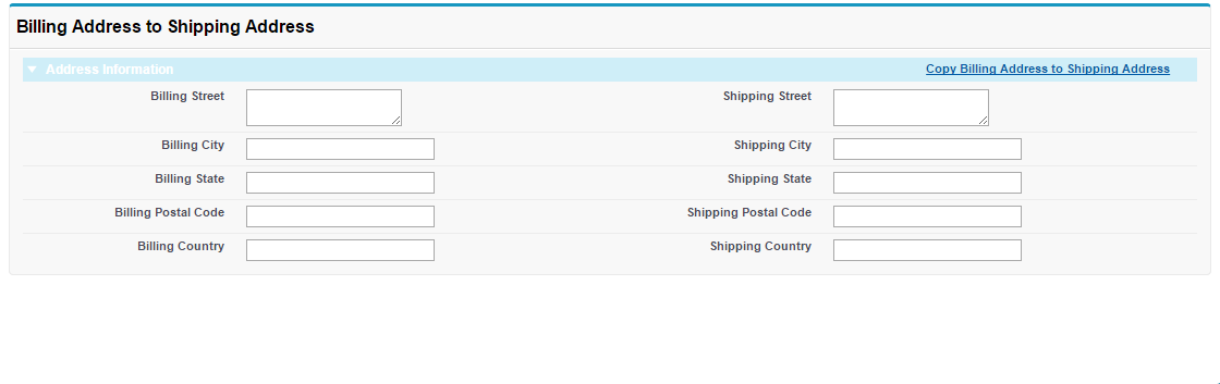 Salesforce Activities: Copying Billing Address to Shipping Address ...