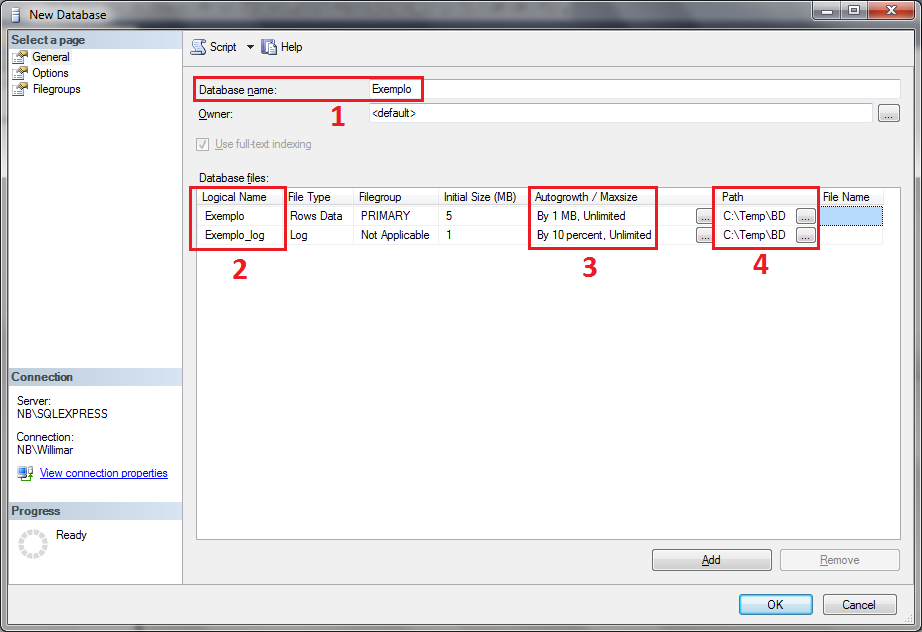 Mundo Conecto: Criando Base de Dados SQLServer Mundo Conecto: Criando Base de Dados SQLServer