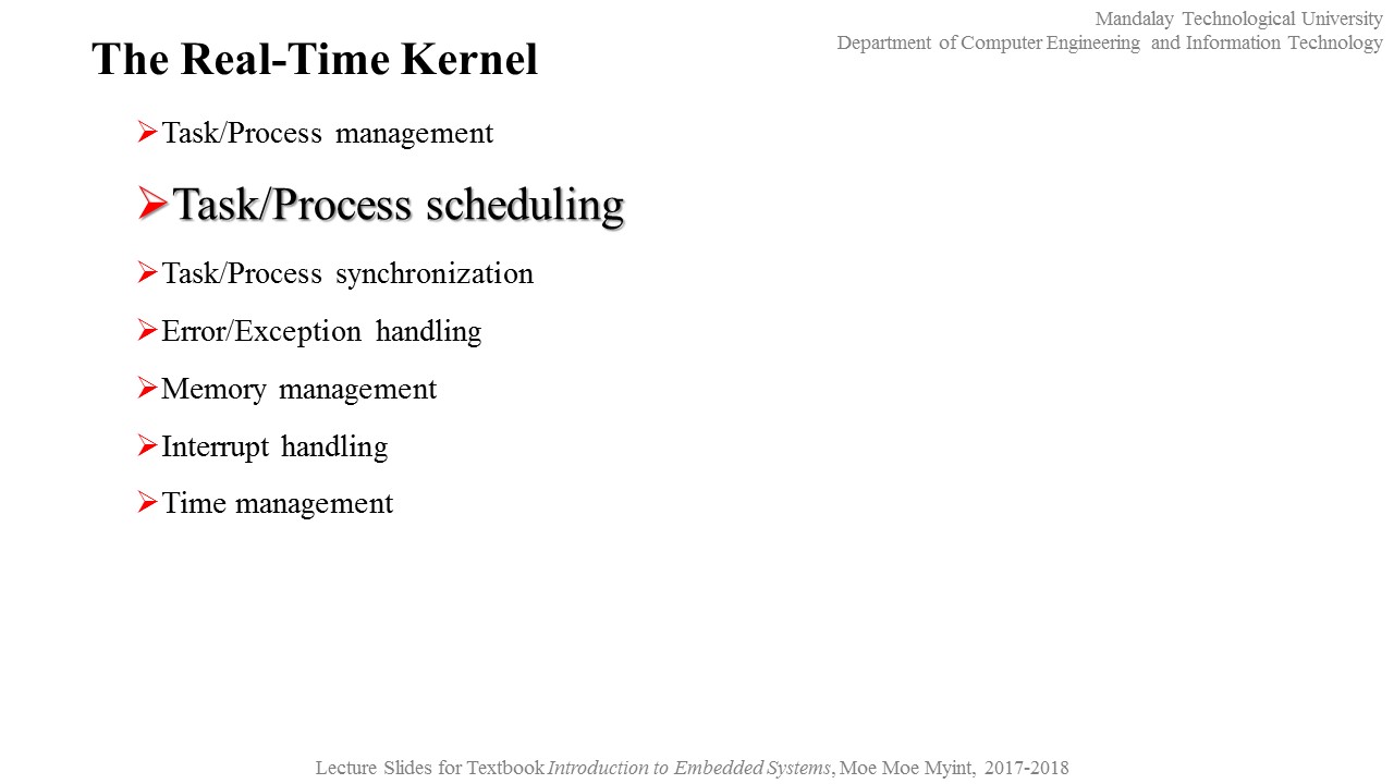 Dr Moe Moe Myint: Embedded System II (2nd portion) Chapter 10-Real Time ...
