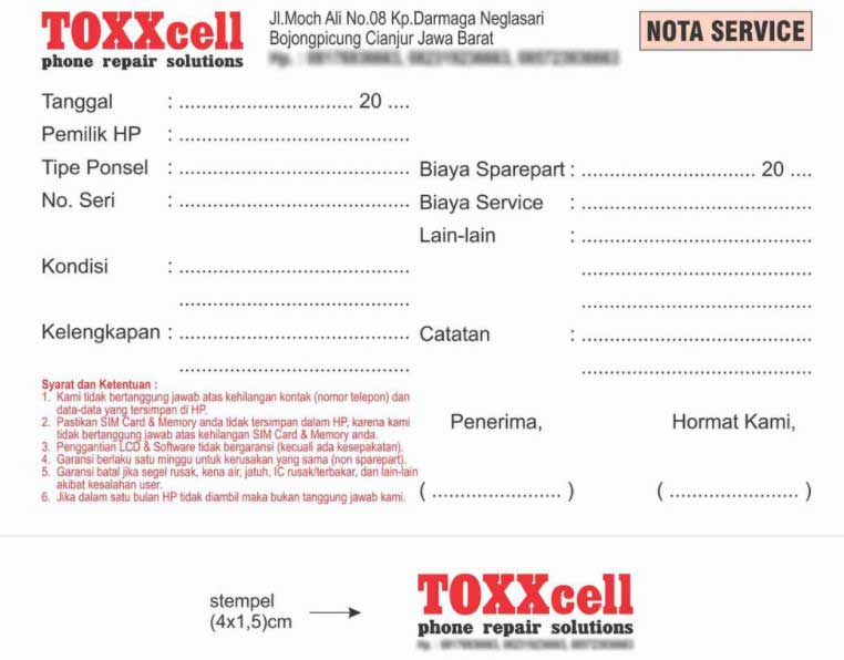 Contoh Nota Hp Homecare24