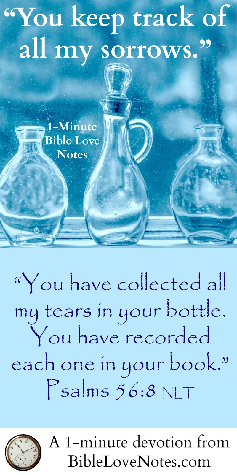 1 Minute Bible Love Notes God Collects Our Tears Psalm 56 8