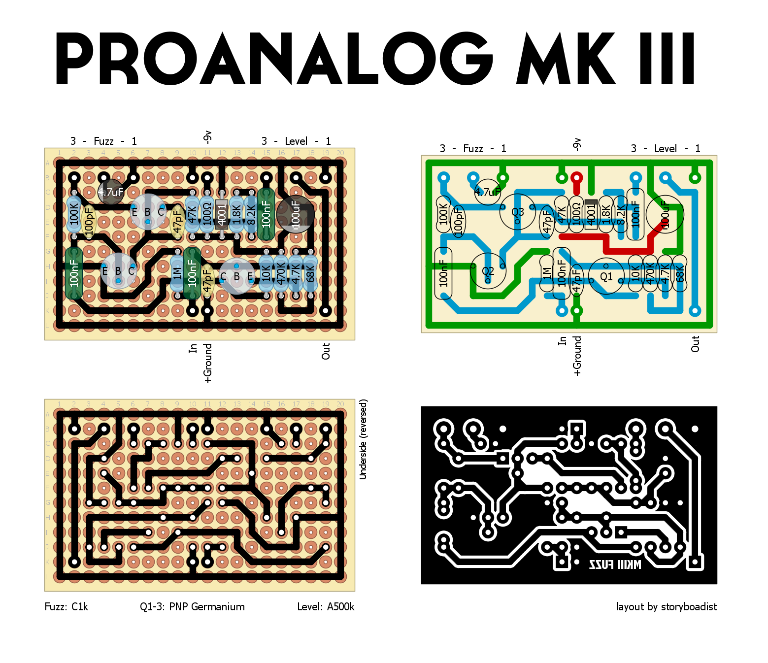 Perf and PCB Effects Layouts: ProAnalog MkIII Fuzz