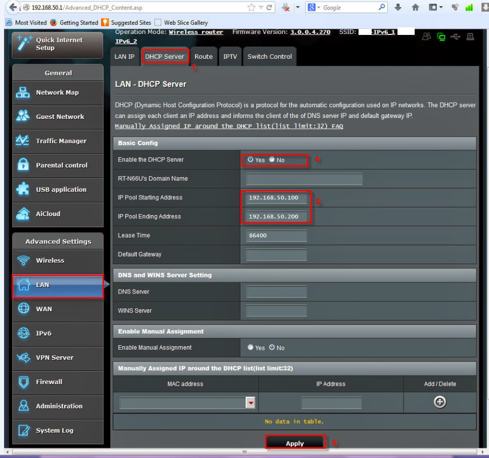 Unix Professional : How to configure Asus RT-N66U as a IPv6 wireless ...