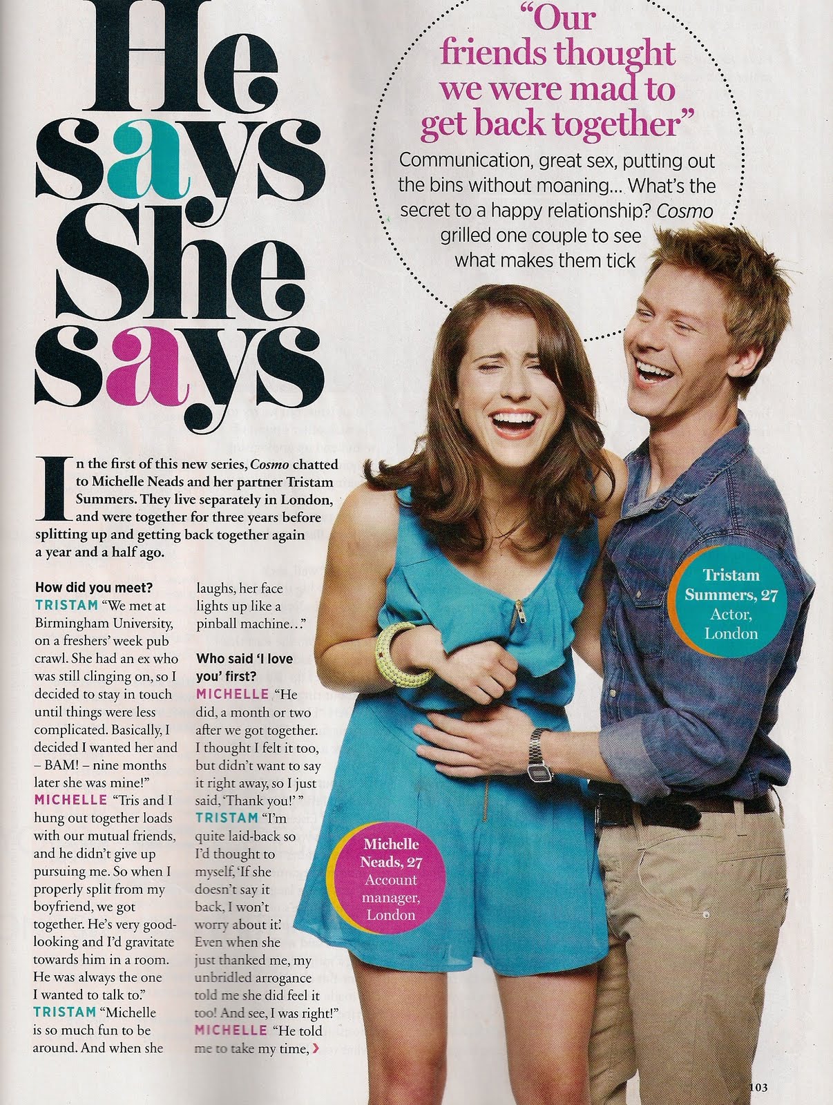 TRISTAM SUMMERS: 'Cosmo Magazine Feature'