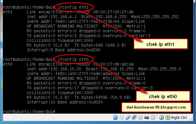 LINUX login. setting eth1 & eth0. LAN ~ @Dwikurniawan98