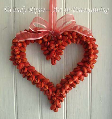 Art in Entertaining by Cindy Rippe: Pistachio Nut Wreath for Valentine ...