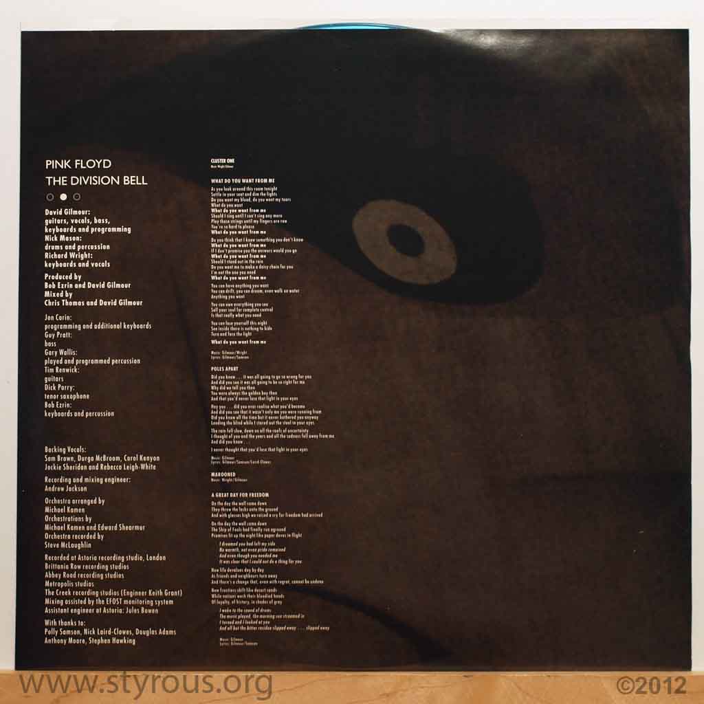 The Vinyl LP Vault: Pink Floyd ~ The Division Bell LP